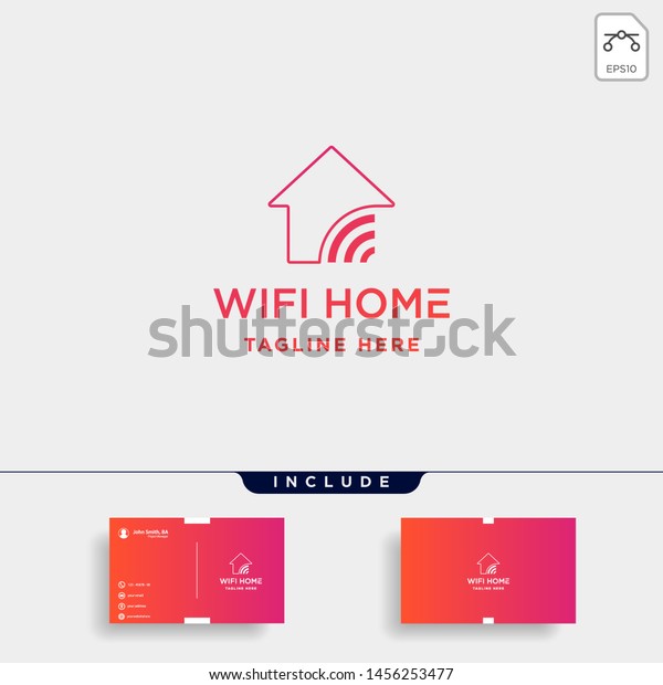 Home Internet Logo Design Vector Wifi Stock Vector (Royalty Free ...