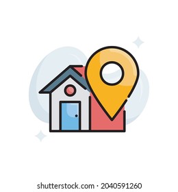 Home Location Vector Filled Outline Icon Stock Vector (Royalty Free ...