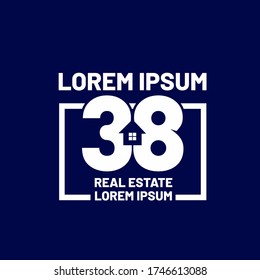 Home Logo 38 Number Vector Illustration Stock Vector (Royalty Free ...