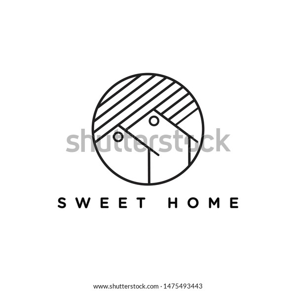 Home Logo Circle Line Art Icon Stock Vector (Royalty Free) 1475493443 ...