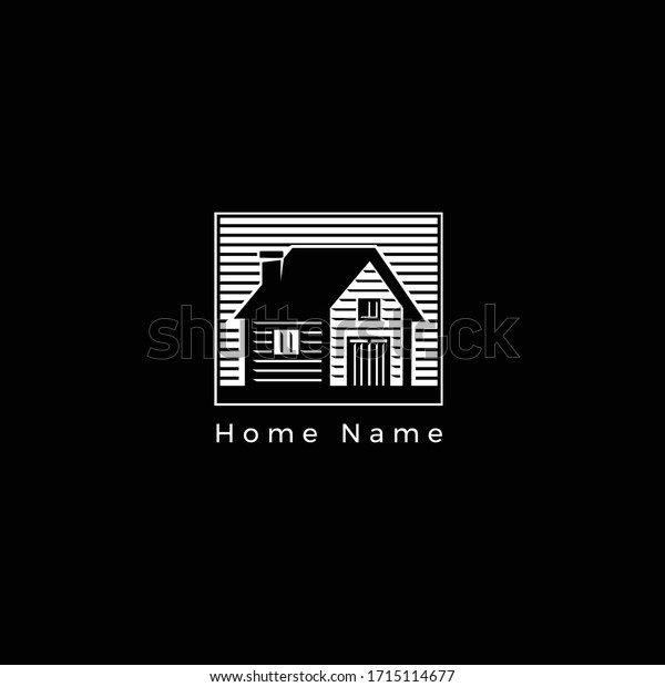 Home Logo Design Balck White Stock Vector (Royalty Free) 1715114677 ...