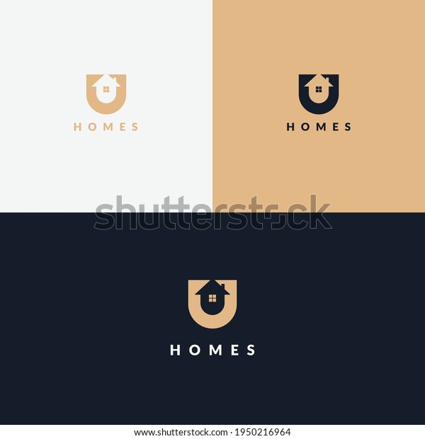 Home Logo Design Letter U Designed Stock Vector (Royalty Free ...