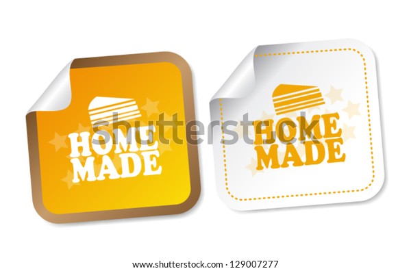 Home Made Stickers Stock Vector (Royalty Free) 129007277 | Shutterstock