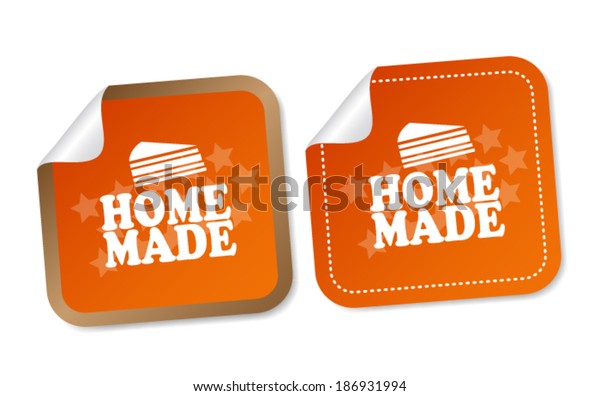 Home Made Stickers Stock Vector (Royalty Free) 186931994