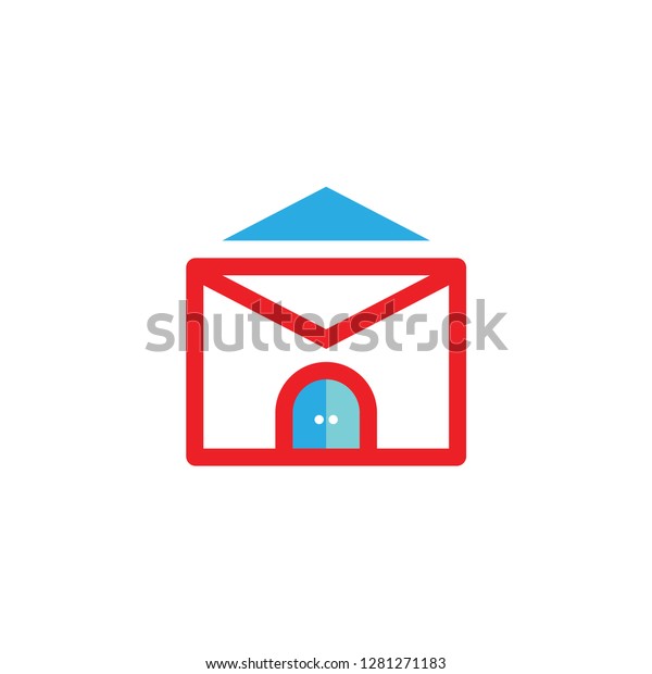 Home Mail Logo Design Stock Vector (Royalty Free) 1281271183 | Shutterstock