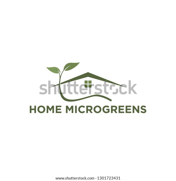 Home Microgreen Logo Design Stock Vector (Royalty Free) 1301723431 ...