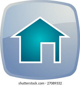 Home Navigation Icon Glossy Button Square Stock Vector (Royalty Free ...