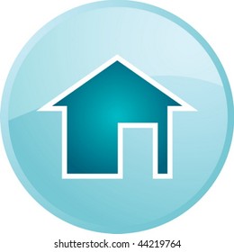 Home Navigation Icon Glossy Button Round Stock Vector (Royalty Free ...