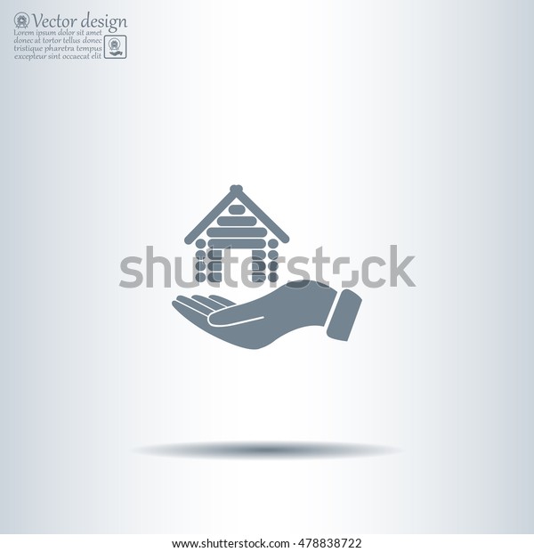 Home On Hand Vector Icon Stock Vector (Royalty Free) 478838722 ...