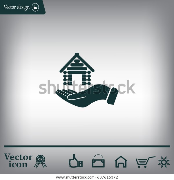 Home On Hand Vector Icon Stock Vector (Royalty Free) 637615372 ...