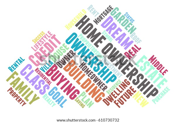 Home Ownership Word Cloud Typography Stock Vector (Royalty Free) 610730732