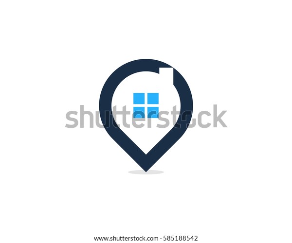 Home Pin Logo Design Element Stock Vector (Royalty Free) 585188542 ...