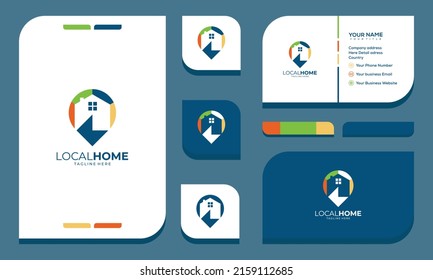 Home Pin Logo Design Vector Iconlogo Stock Vector (Royalty Free ...