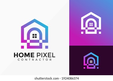 Home Pixel Logo Design Modern Idea Stock Vector (Royalty Free ...