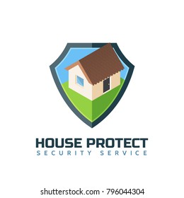 Home Protection Isolated Logo Template Vector Stock Vector (Royalty ...