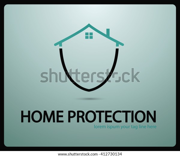 Home Protection Logo Vector Designshield Shape Stock Vector (Royalty ...