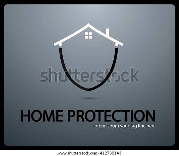 Home Protection Logo Vector Designshield Shape Stock Vector (Royalty ...
