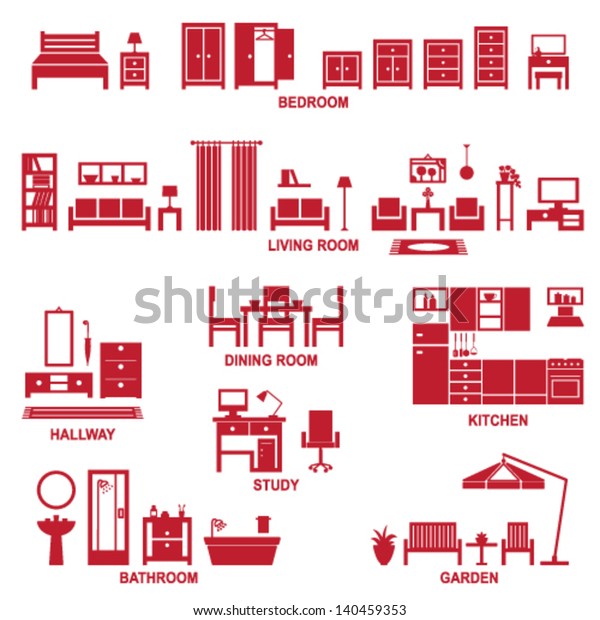 Home Related Icons 2 Stock Vector (Royalty Free) 140459353 | Shutterstock