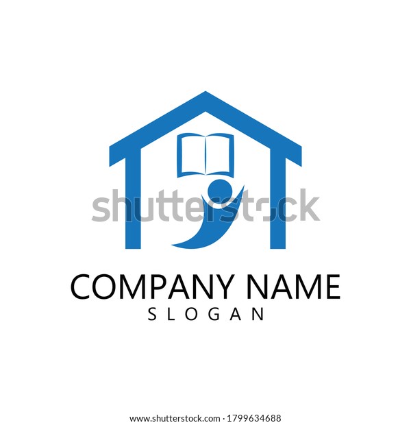 Home School Logo Icon Vector Illustration Stock Vector (Royalty Free ...