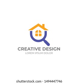 Home Searching Logo Design Vector House Stock Vector (Royalty Free ...