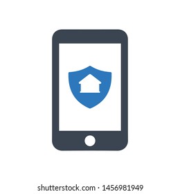 Home Security Mobile App Icon Vector Stock Vector (Royalty Free ...