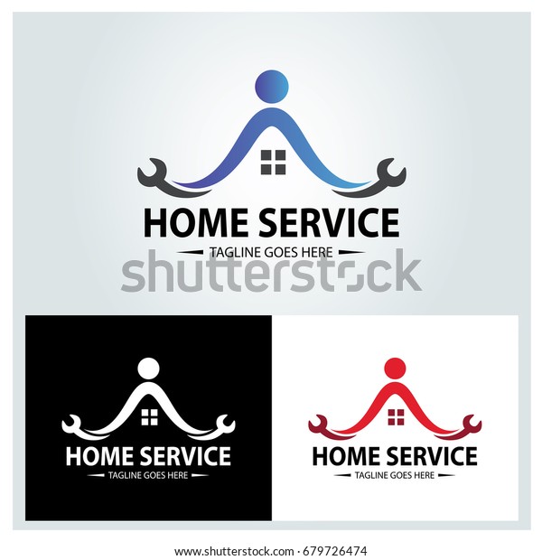 Home Service Logo Design Template Wrench Stock Vector (Royalty Free ...