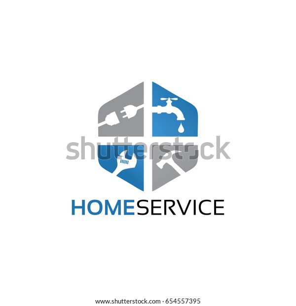 Home Service Logo Template Design Stock Vector (Royalty Free) 654557395