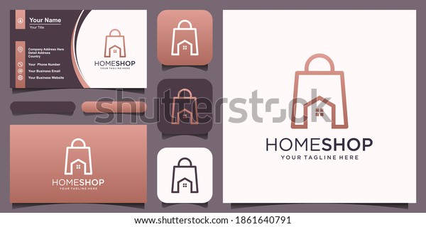 Home Shop Logo Designs Template Bag Stock Vector (Royalty Free ...