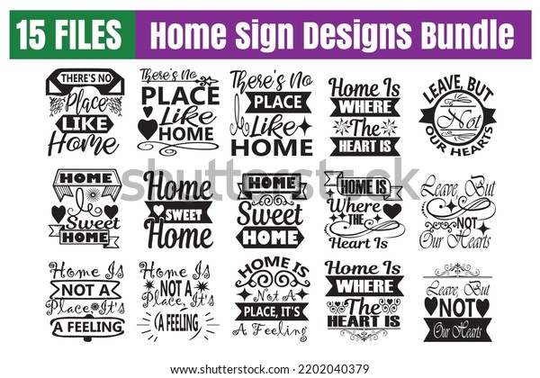 Home Sign Quotes Svg Bundle Quotes Stock Vector (Royalty Free ...