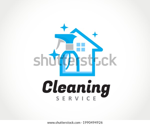 Home Spray Cleaner Line Art Logo Stock Vector (Royalty Free) 1990494926 ...
