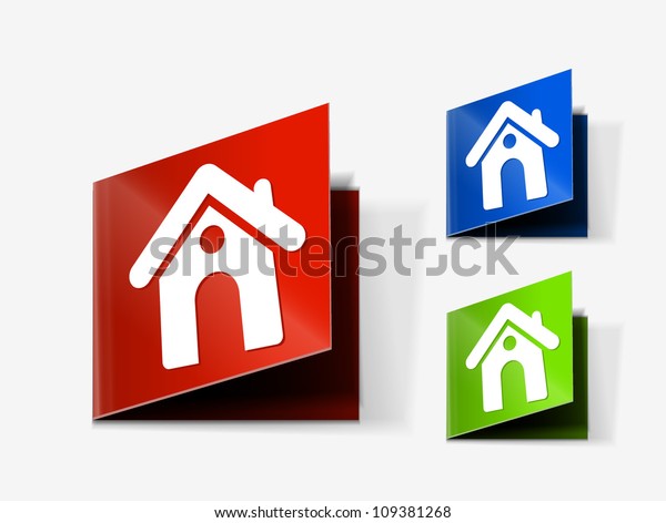 Home Sticker Icon Vector Stock Vector (Royalty Free) 109381268 ...