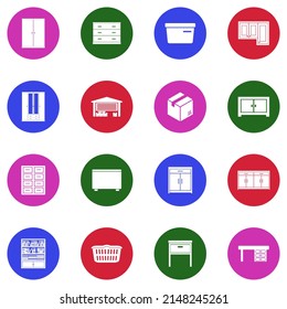 Home Storage Icons White Flat Collection Stock Vector (Royalty Free ...