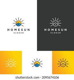 Home Sun Logo Icon Design Template Stock Vector (Royalty Free ...