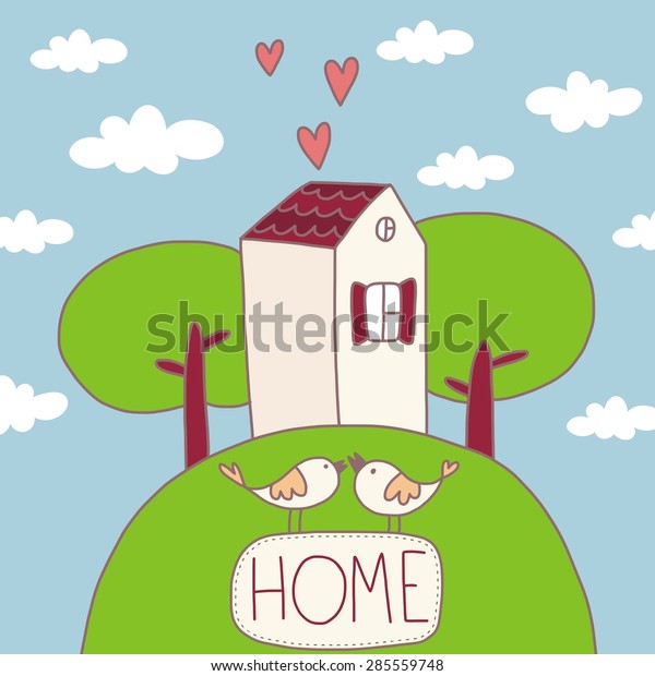 Home Sweet Home Background Card Stock Vector (Royalty Free) 285559748 ...