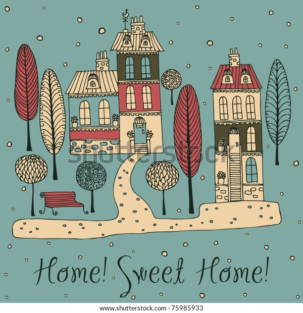 Home Sweet Home Background Vector: เวกเตอร์สต็อก (ปลอดค่าลิขสิทธิ์ ...
