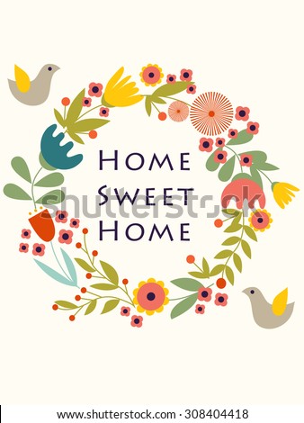 Home Sweet Home Poster EPS 8 Stock Vector (Royalty Free) 308404418 ...