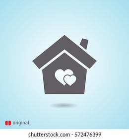 Love House Icon Love House Symbol Stock Vector (Royalty Free ...