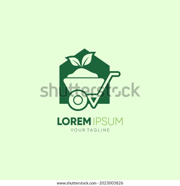 Home Wheelbarrow Logo Design Vector Graphic Stock Vector (Royalty Free ...