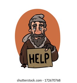 Homeless Help Sign Stock Vector (Royalty Free) 172670768 | Shutterstock