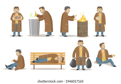 255 Homeless man eating Stock Illustrations, Images & Vectors ...
