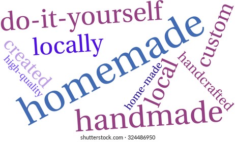 Homemade Word Cloud On White Background Stock Vector (Royalty Free ...