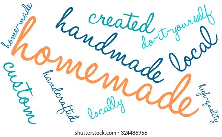 Homemade Word Cloud On White Background Stock Vector (Royalty Free ...