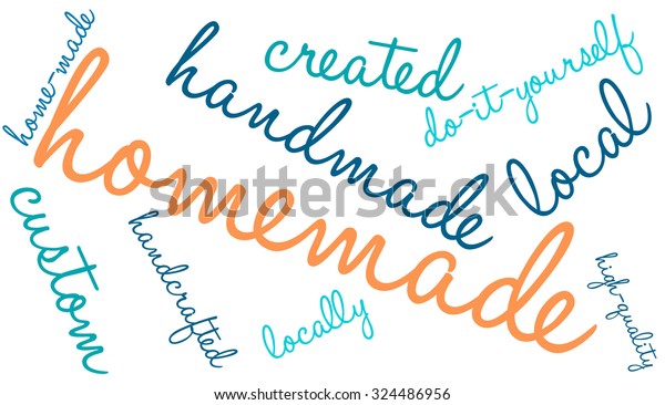 Homemade Word Cloud On White Background Stock Vector (Royalty Free ...