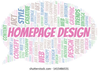 Homepage Design Word Cloud Wordcloud Made Stock Vector (Royalty Free ...