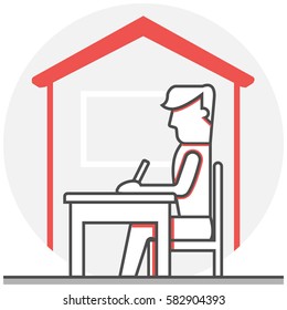 Homeschooling Infographic Icon Elements School Set Stock Vector ...