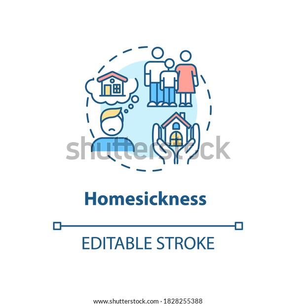 Homesickness Concept Icon Anxiety Separation Depression Stock Vector ...