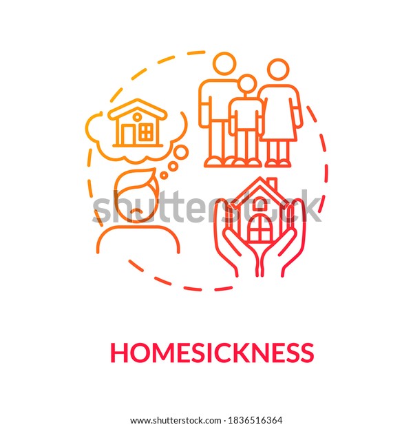 Homesickness Red Gradient Concept Icon Anxiety Stock Vector (Royalty ...