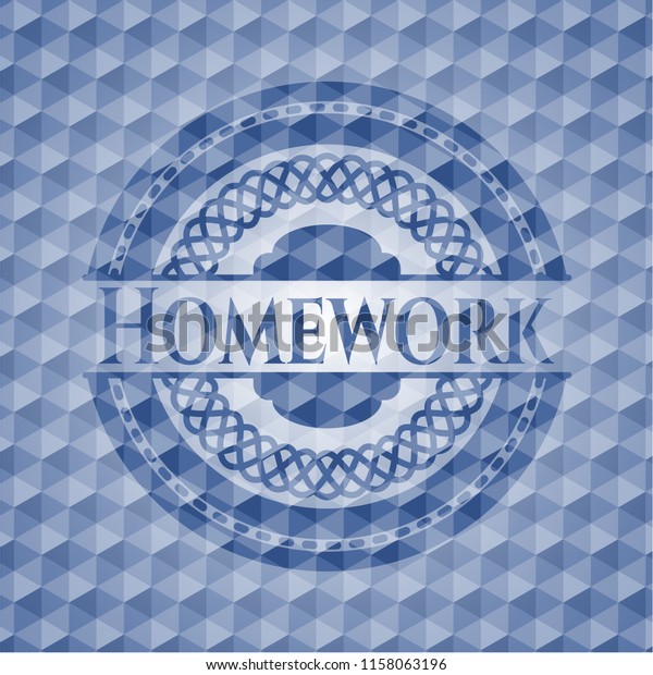 Homework Blue Polygonal Badge Stock Vector (Royalty Free) 1158063196 ...