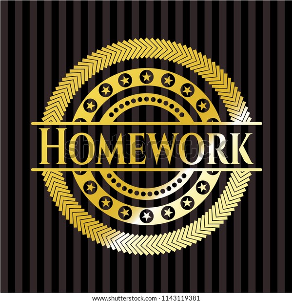 Homework Gold Emblem Stock Vector (Royalty Free) 1143119381 | Shutterstock