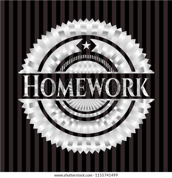 Homework Silver Shiny Badge Stock Vector (Royalty Free) 1155741499 ...